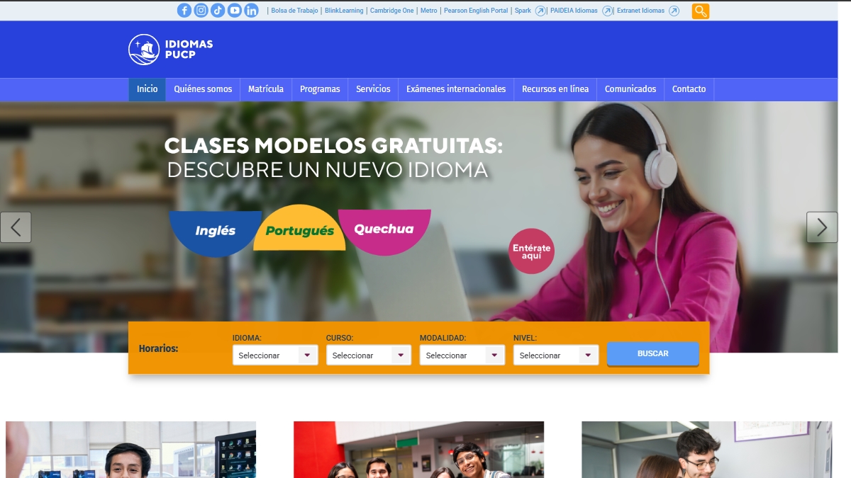 Idiomas PUCP - Exigencia Superior, Fluidez Real | +50 años PUCP